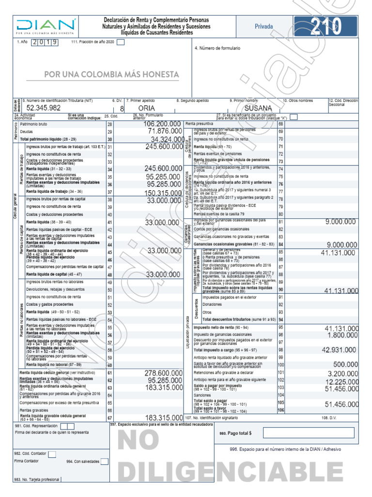 Formulario 210 2020 | PDF | Salario | Contabilidad