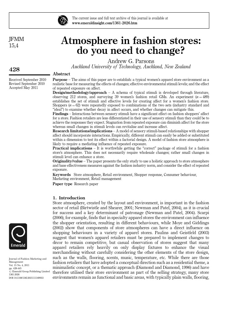 Atmosphere in | PDF | Affect (Psychology) | Retail