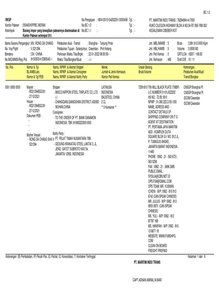 Jasperreports - MV - Rong Da Chang Sha v.s21394 - Revsi Pos 0001 & 0005 ...