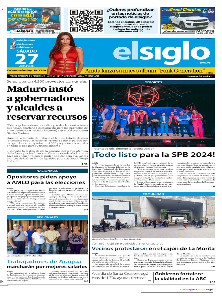 Edicion Impresa 27-04-24 | PDF | Nicolás Maduro | Venezuela