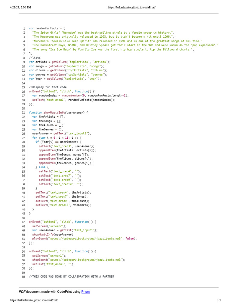 The Actual Final Code | PDF | Dance Pop | Pop Music