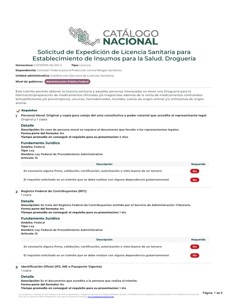 Trámite 12634 Homoclave COFEPRIS-05-001-G | PDF | Gobierno