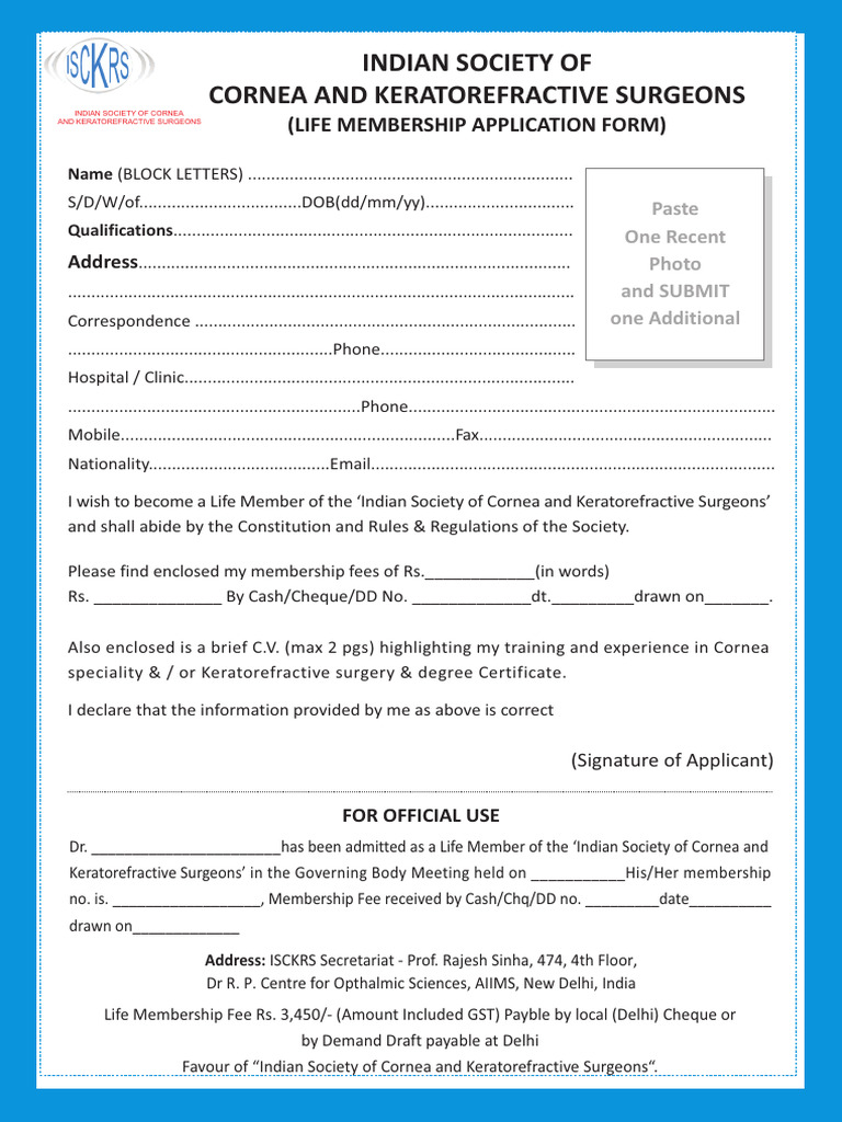 ISCKRS Membership Application Form-2 | PDF