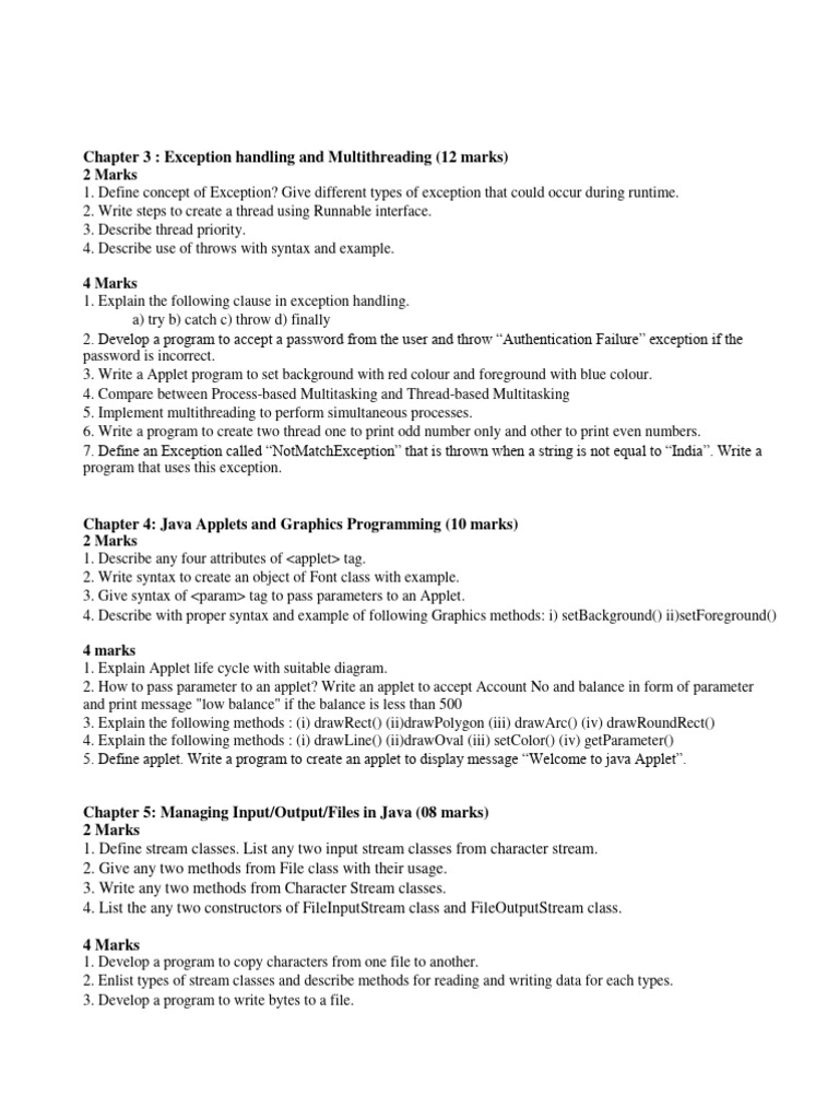 Qustion Bank Unit 3,4,5 | PDF | Class (Computer Programming) | Computer Program