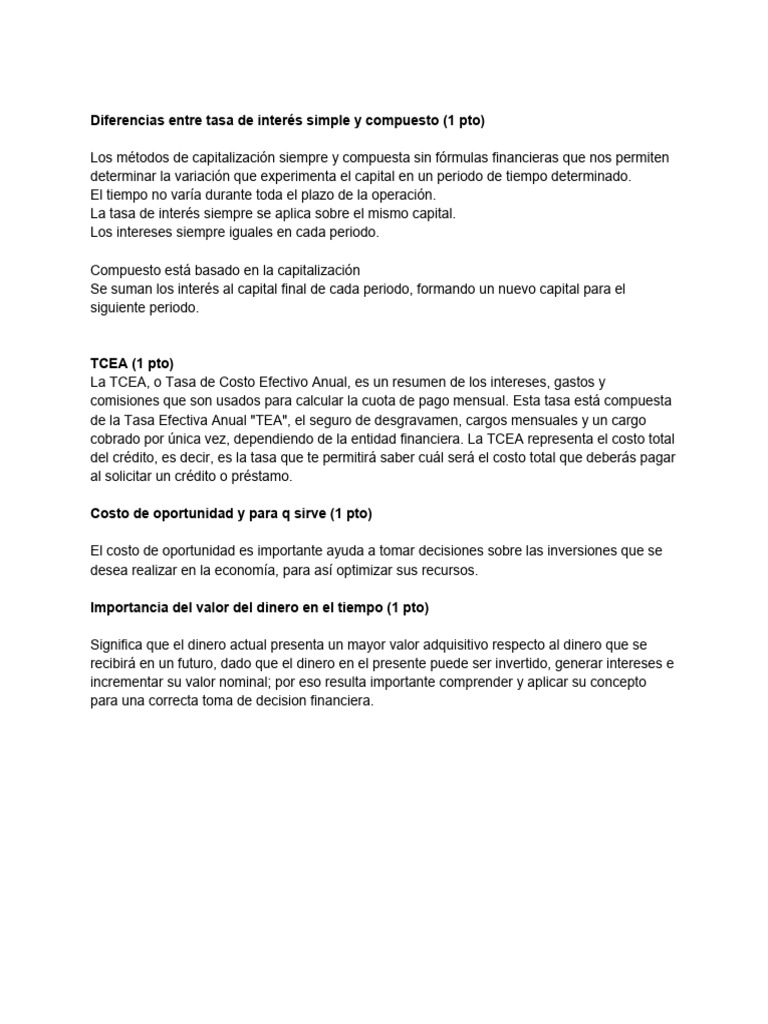 Interés Simple vs Compuesto: Claves Financieras | PDF | Finanzas y dinero