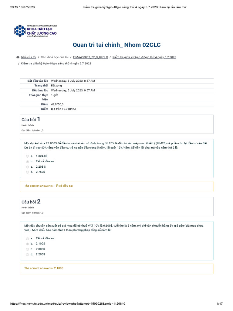 Kiểm tra giữa kỳ QTTC | PDF