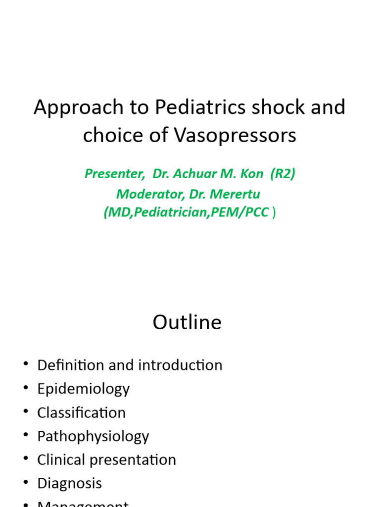 Pediatric Shock Management and Vasopressors | PDF | Shock (Circulatory ...