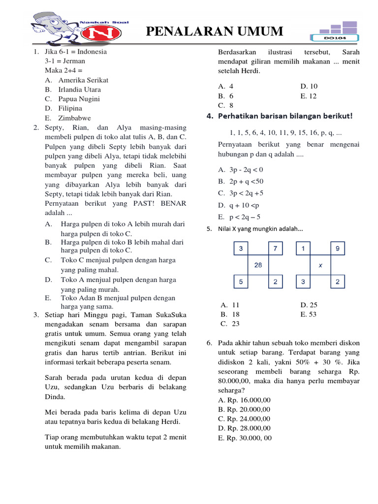 Latihan 9 Pu Utbk | PDF