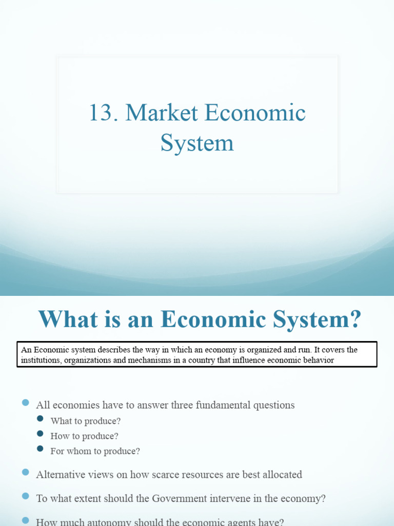 Market Economic System | PDF | Economic System | Profit (Economics)