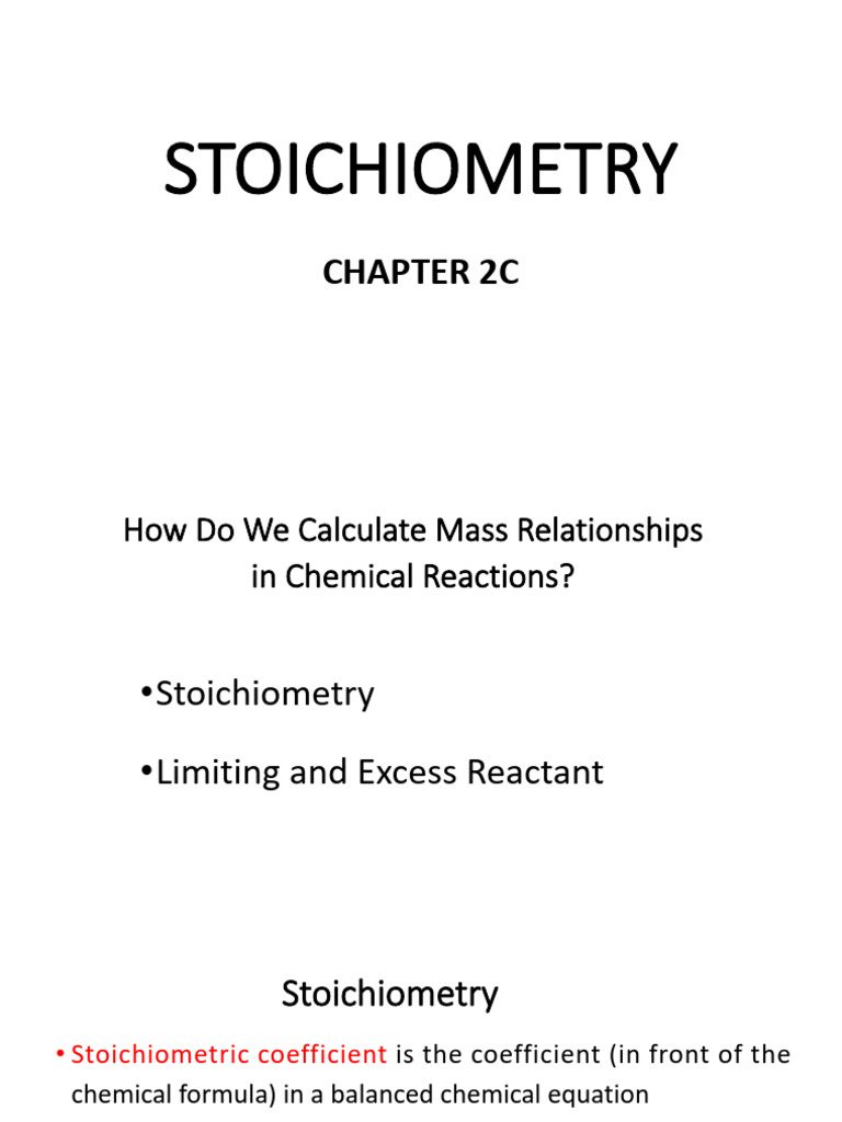 Chapter 2C (Stoichiometry) | PDF | Stoichiometry | Molecules