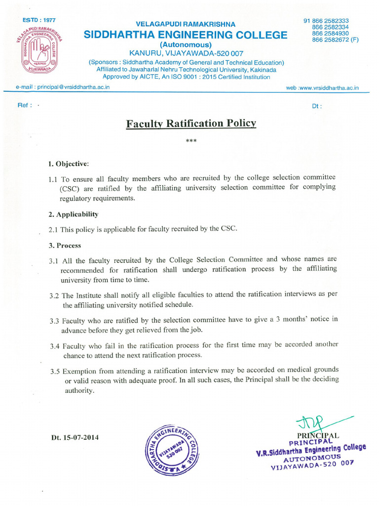 Ratification Policy | PDF