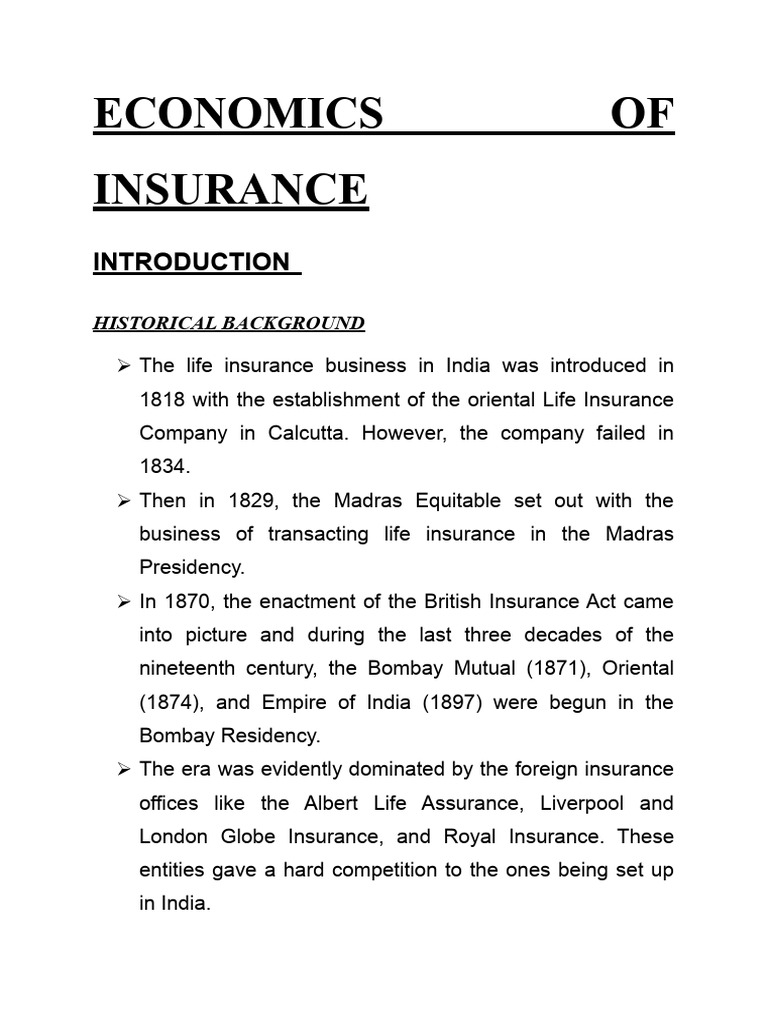 Economics of Insurance-II | PDF | Social Science | Law