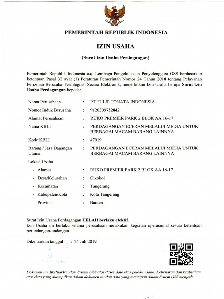 Surat Izin Usaha Perdangan (SIUP) | PDF