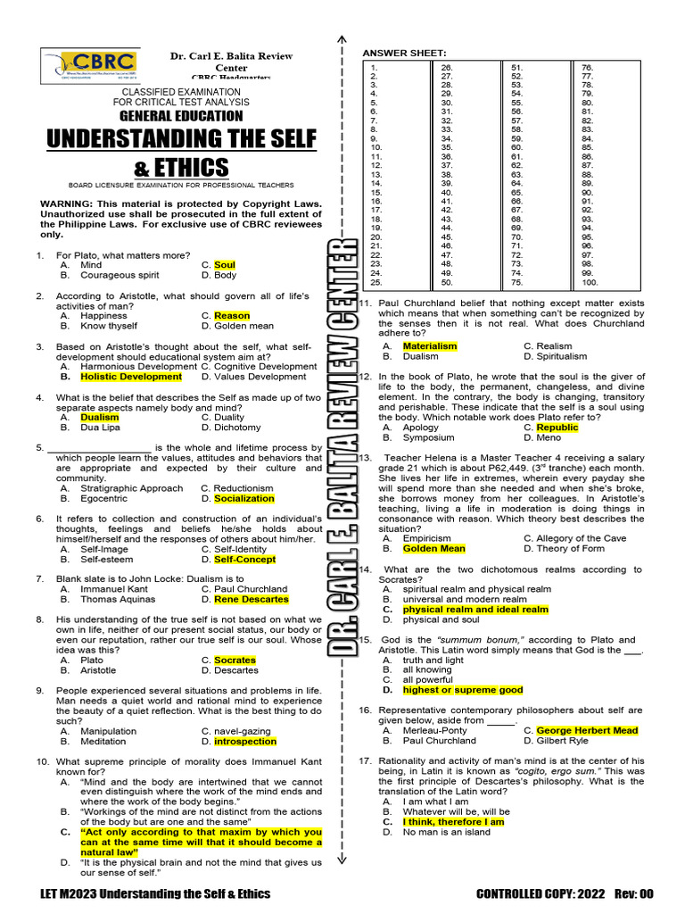 Ged 7 - Ak M2023-Gened-Uts and | PDF | Morality | Philosophy Of Self