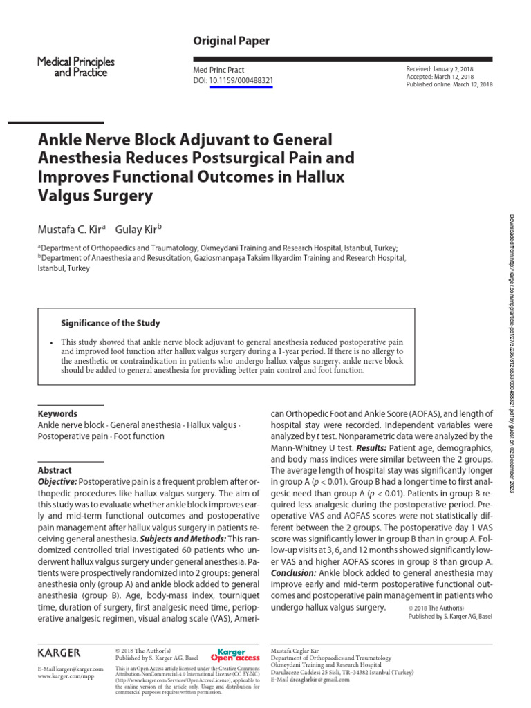 Ankle nerve block | PDF | Anesthesia | Surgery