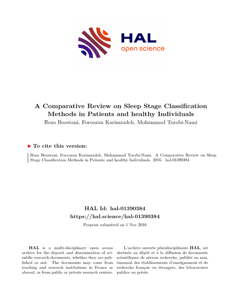 A Comparative Review On Sleep Stage Classification Methods | PDF ... A Comparative Review On Sleep Stage Classification Methods | PDF ...