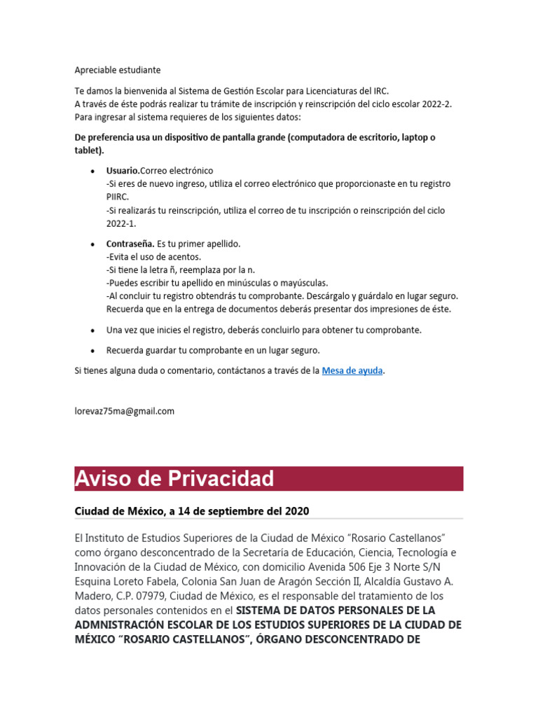 Apreciable estudiante | PDF