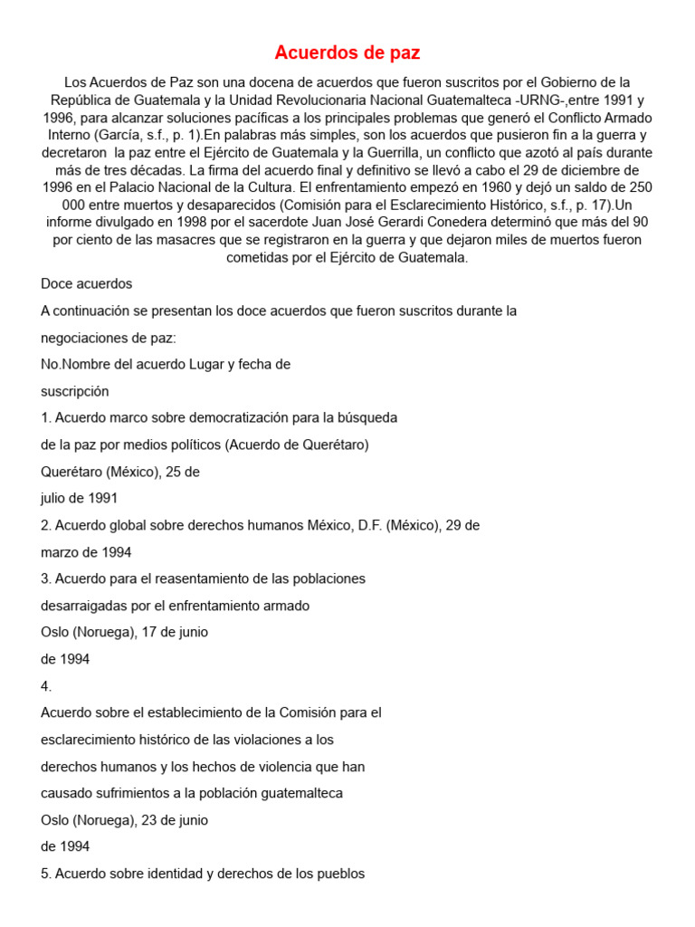 Acuerdos de Paz Seño Lilian Tzunun de Chitop | PDF | Guatemala | México