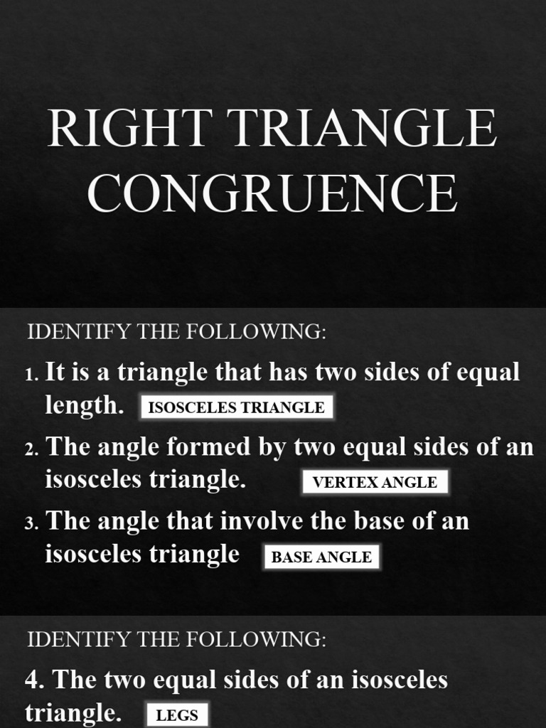 Right Triangle Congruence | PDF | Triangle | Elementary Mathematics