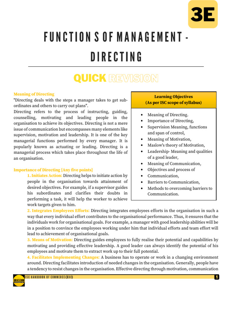 Directing | PDF | Leadership | Motivation