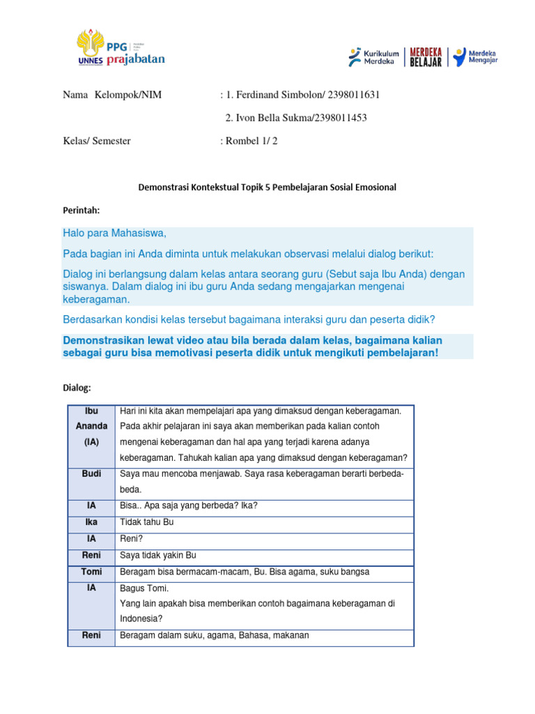 TP 5 Demonstrasi Kontekstual PSE Ivon Bella Sukma | PDF