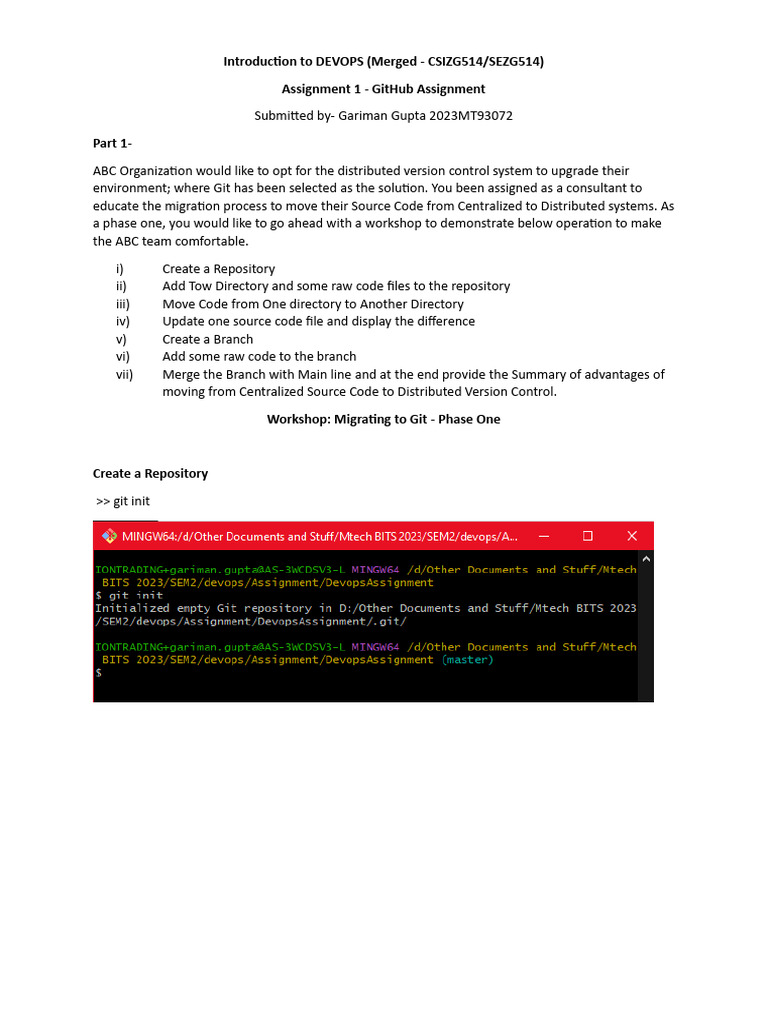 Sample Assignment | PDF | Version Control | System Software