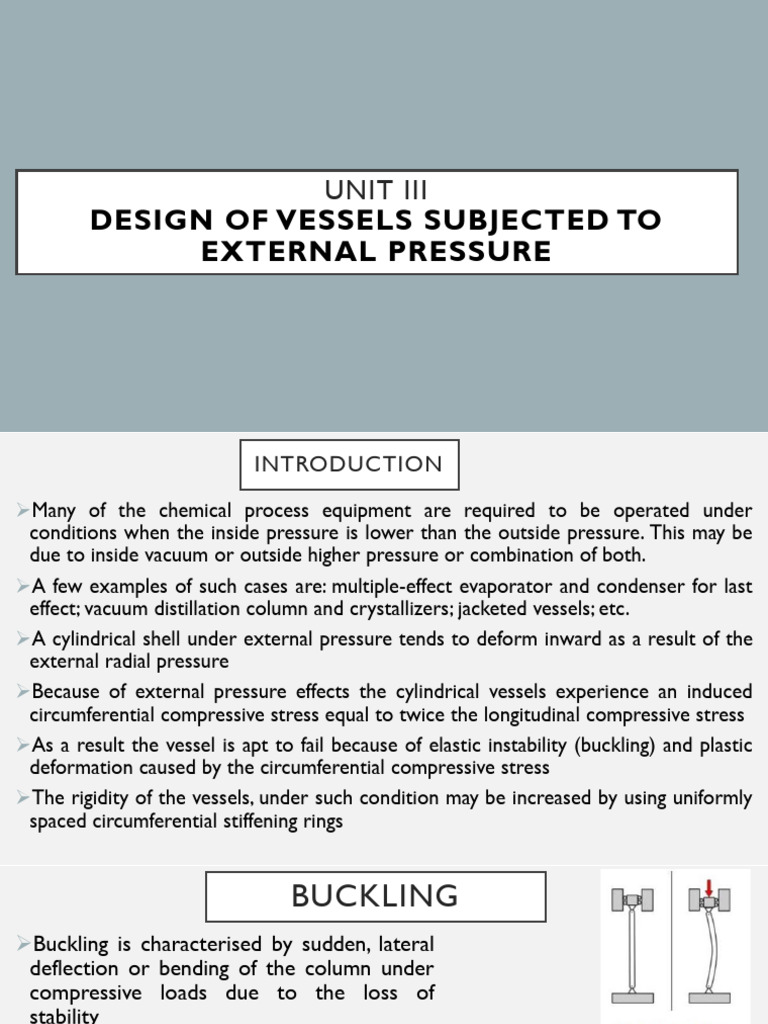 Unit 3 Equipment Design | PDF | Buckling | Deformation (Engineering)