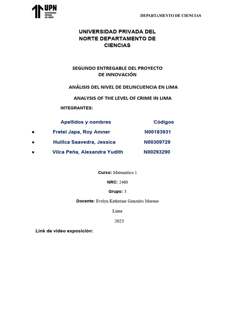 Informe 3 - Matematica 1 | PDF | Derivado | La delincuencia juvenil