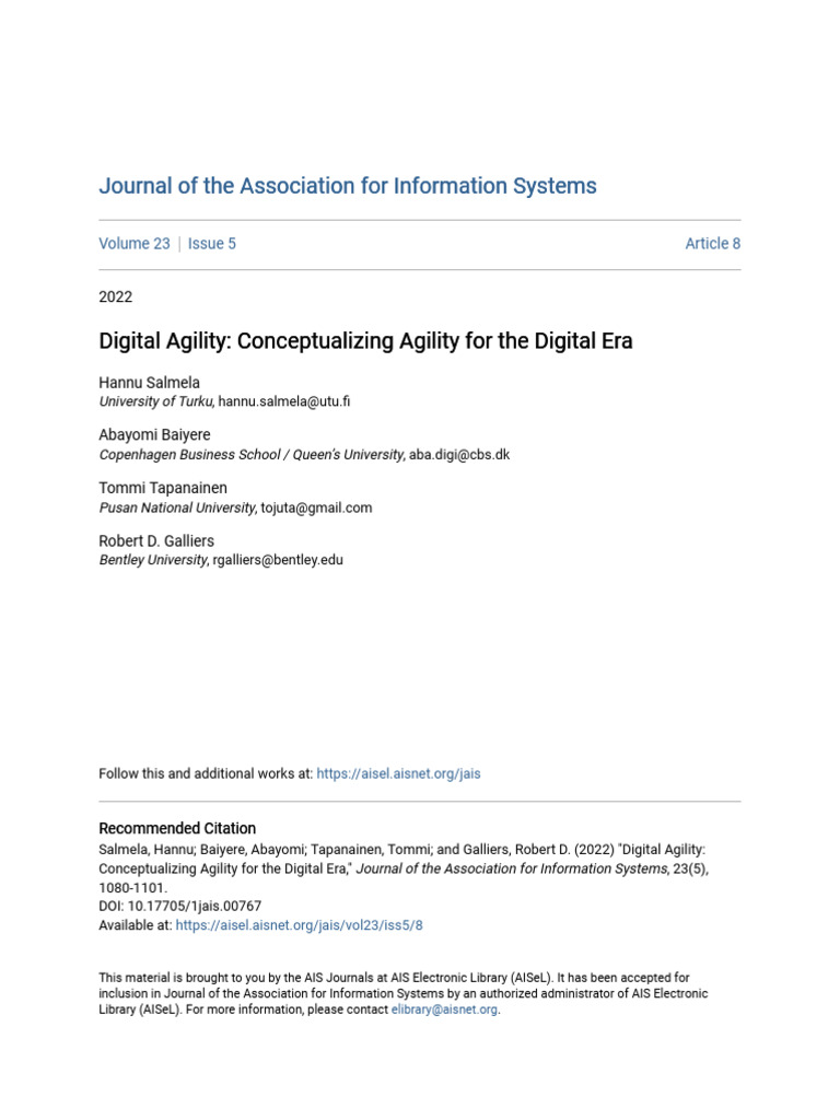 Digital Agility in the Digital Era | PDF | Agile Software Development ...