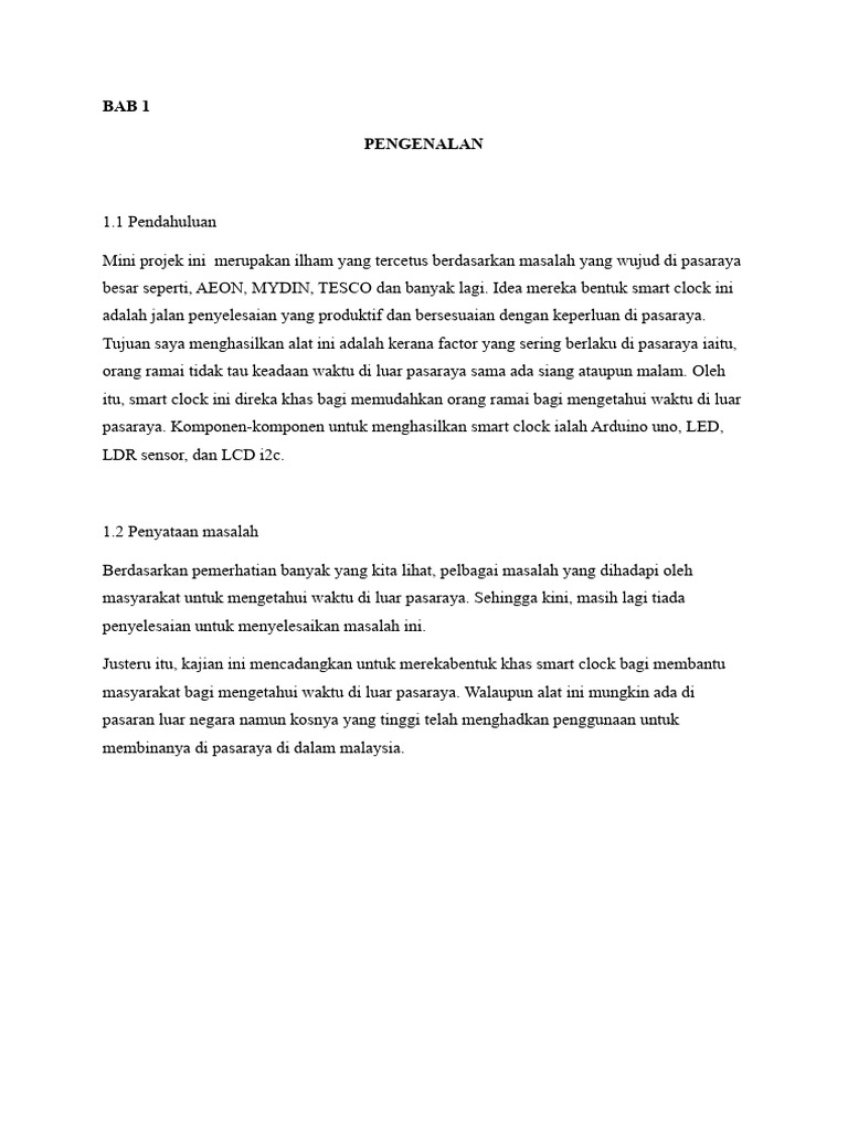 Laporan Mini Projek | PDF