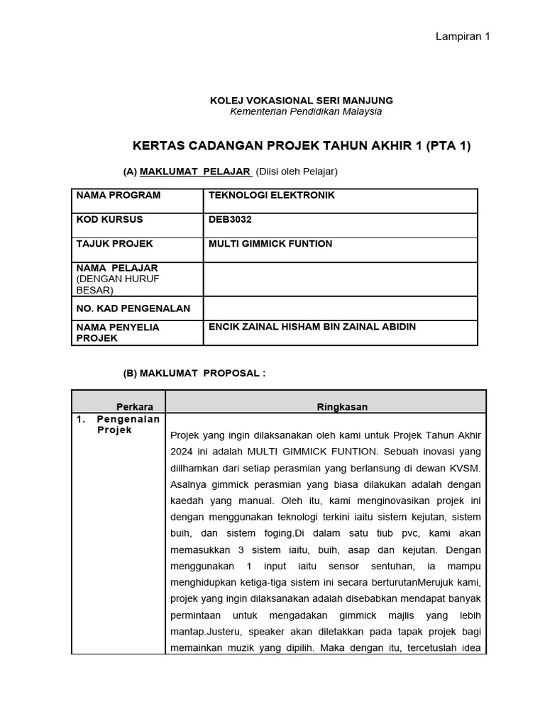 Lampiran 1 Multi Gimmick Funtion | PDF Lampiran 1 Multi Gimmick Funtion | PDF
