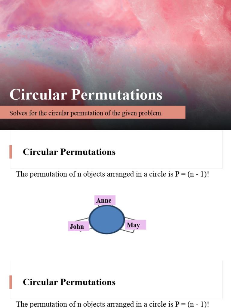 Circular Permutations | Download Free PDF | Permutation | Functions And Mappings