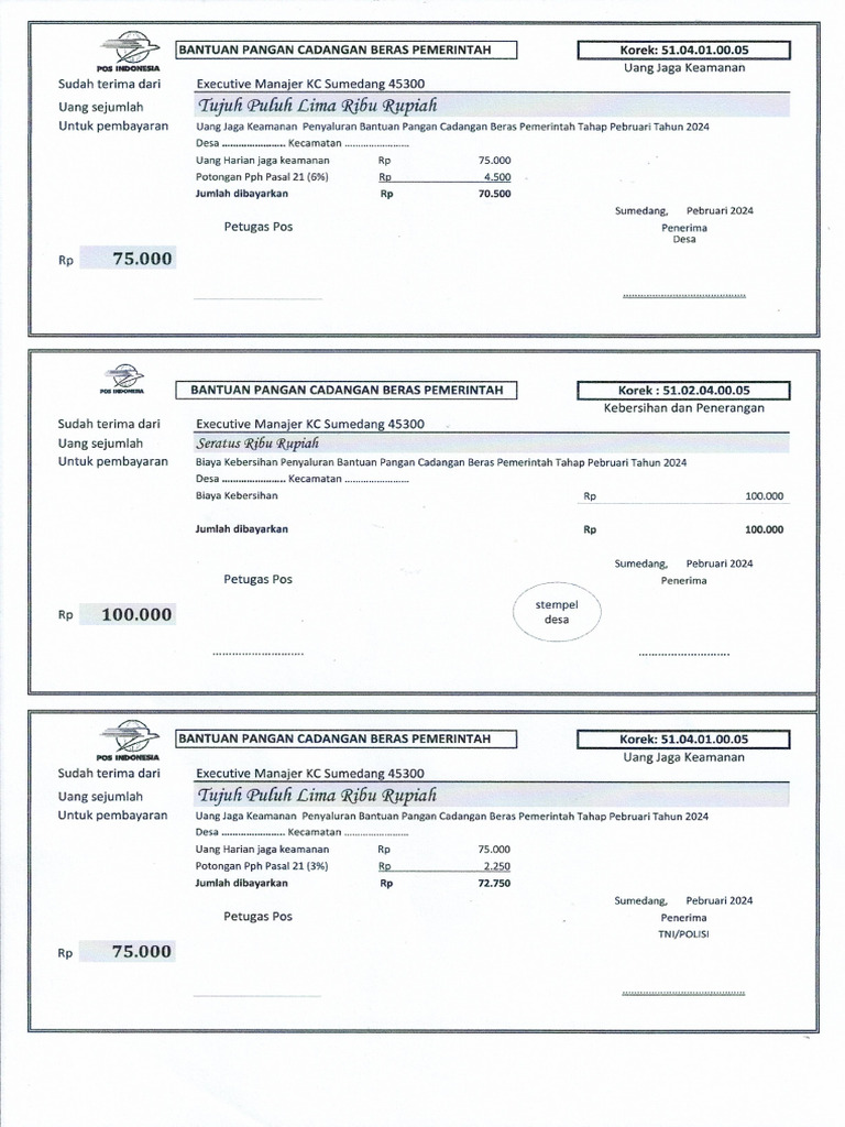 KC SMD - Form KW Kebersihan & Jaga Keamanan - CBP Peb 2024 | PDF