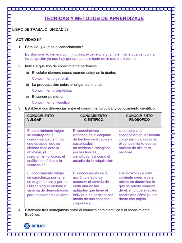 Spsu-861 Librodetrabajo U003 (1) Caceres | PDF | Conocimiento | Evidencia