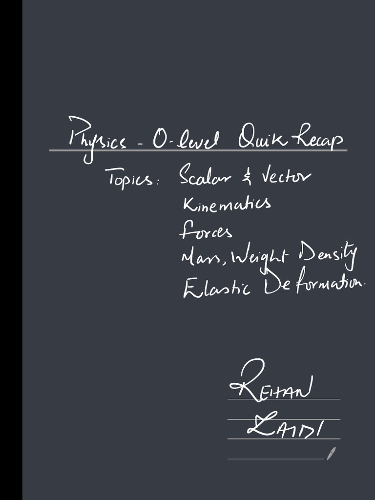 O Level Physics Revision Pack Pdf Force Acceleration