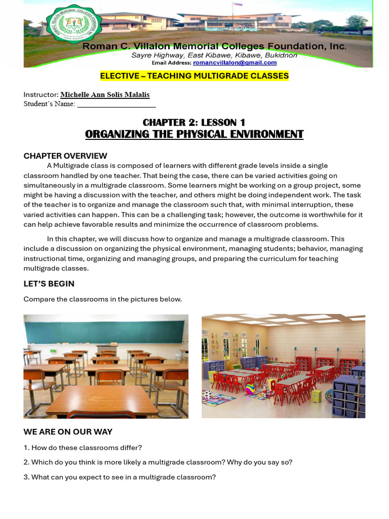 Elective Chapter2 Lesson1 | PDF | Classroom | Learning