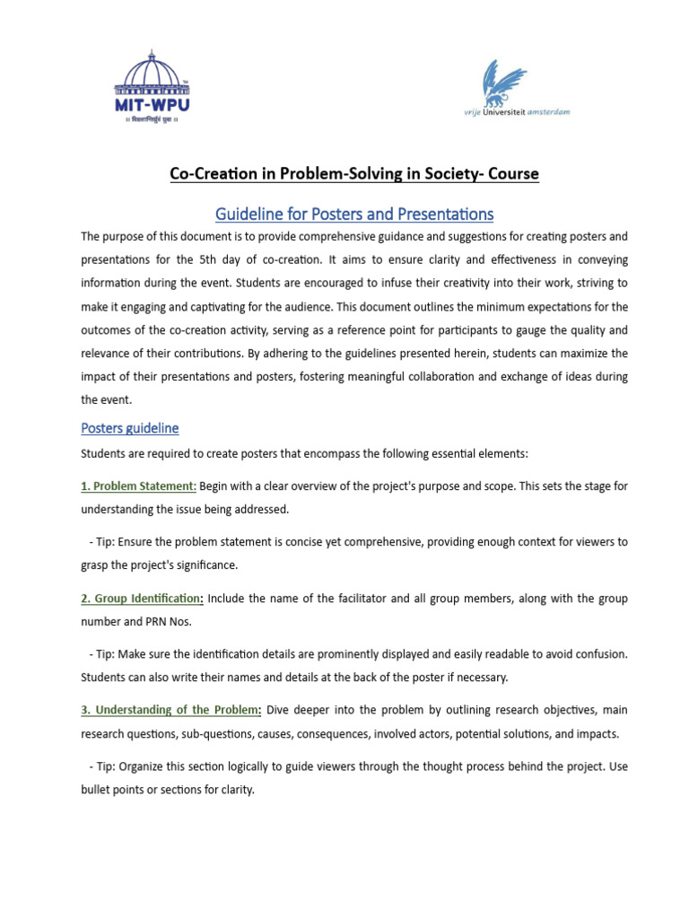 Guideline for Poster and Presentations | PDF | Creativity | Cognition