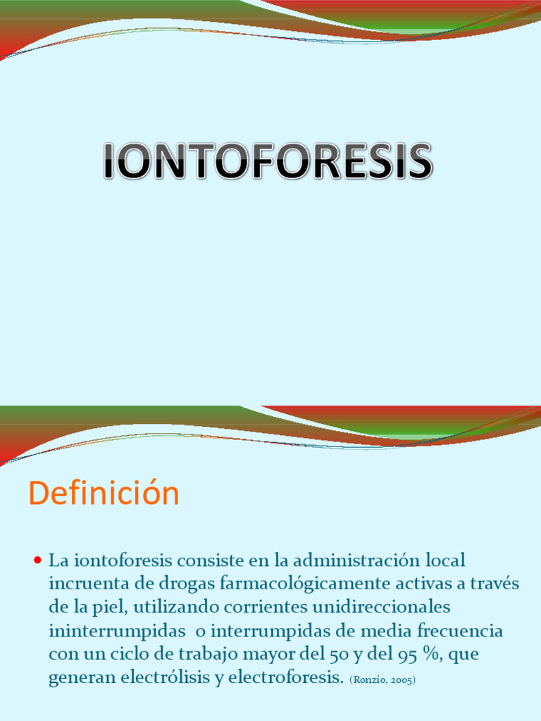 03- Iontoforesis - 2C - 2023 | PDF | Medicamentos con receta | Ánodo