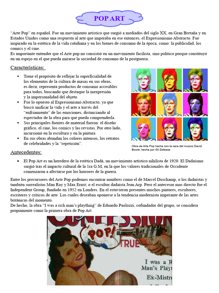 POP ART | PDF | Arte Moderno | Las artes