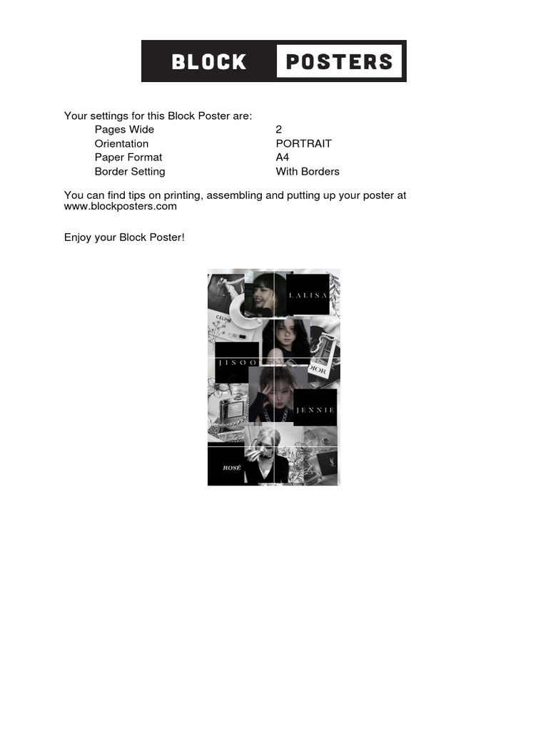 Block Poster Printing Settings Guide | PDF