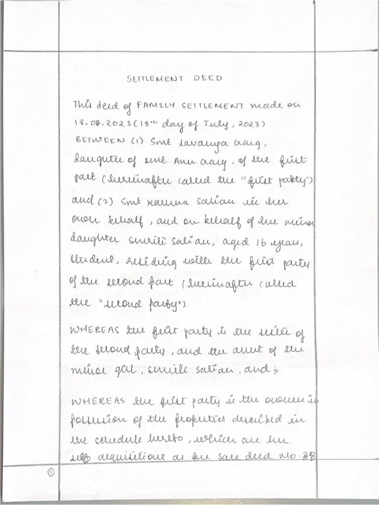 Settlement Deed | PDF