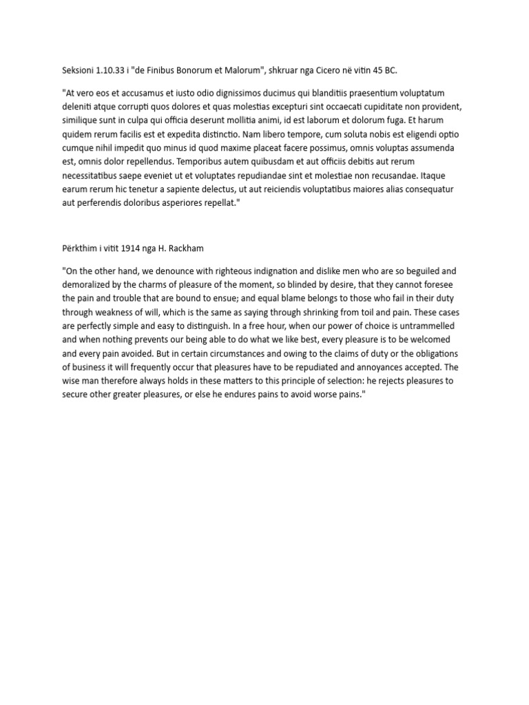 Cicero's "De Finibus" Section 1.10.33 | PDF