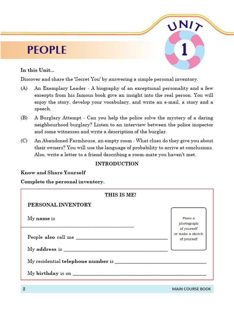 Class 9 English Unit 1: People | PDF | Career & Growth | Language Arts & Discipline
