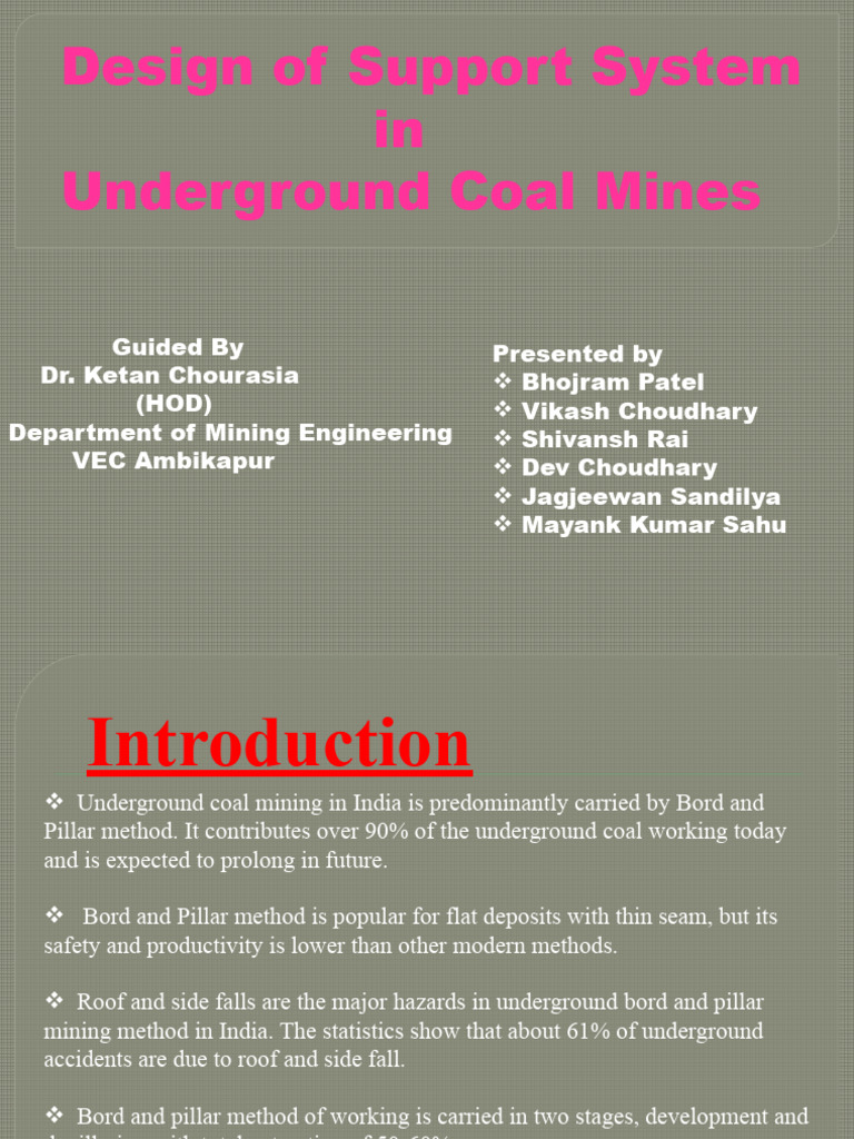 Support System in Ug | Download Free PDF | Coal Mining | Mining