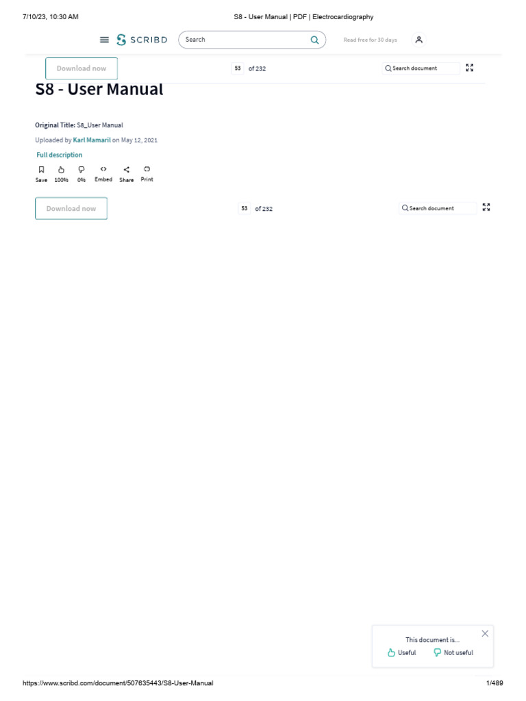 S8 - User Manual - PDF - Electrocardiography | PDF | Artificial Cardiac ...