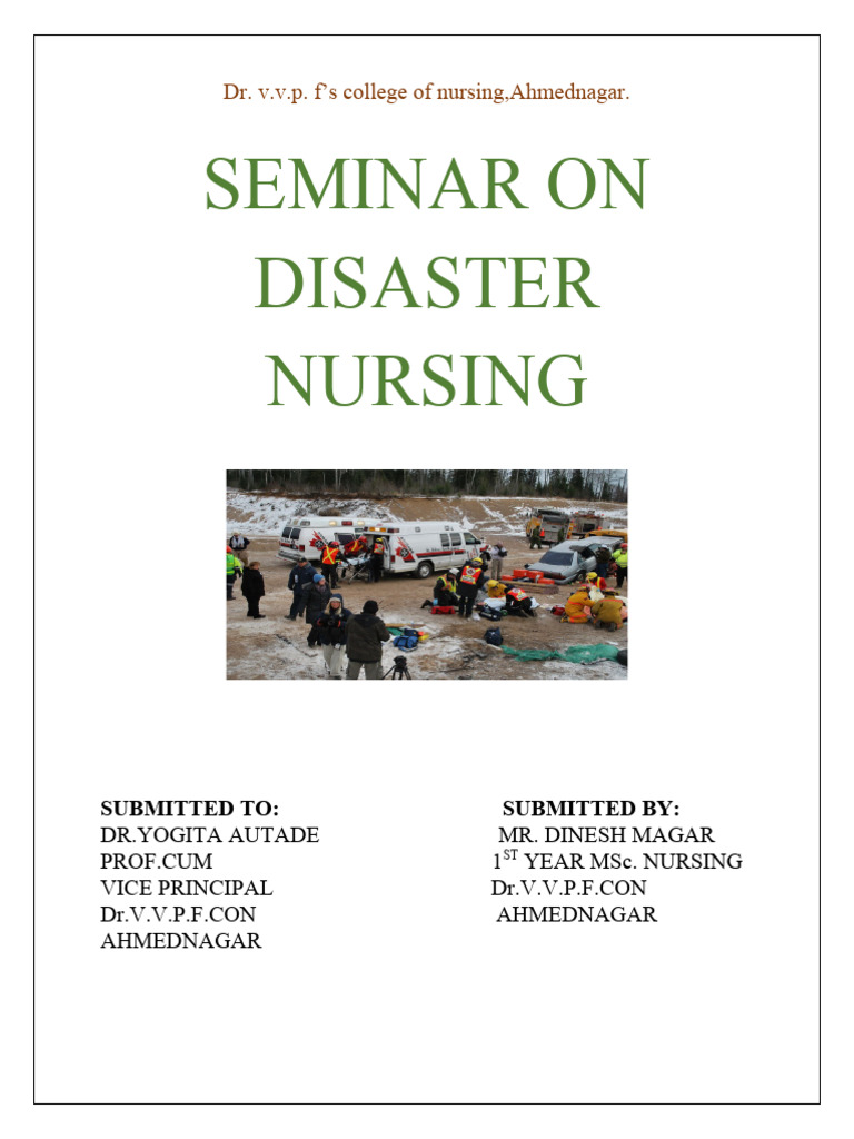 Disaster Nursing Seminar | PDF | Natural Disasters | Emergency Management