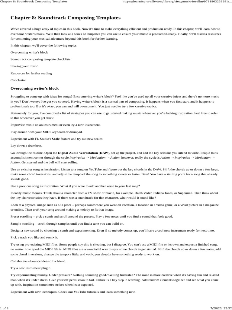 Chapter 8 Soundtrack Composing Templates Music For Film and Game ...