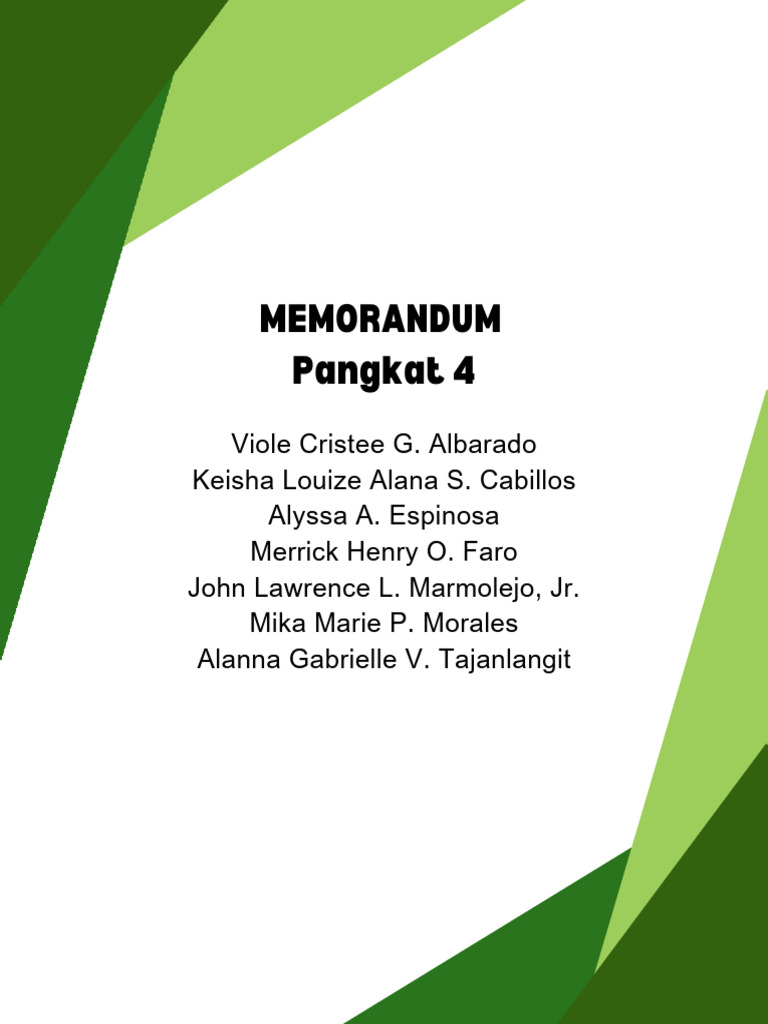 Memorandum Group 4 | PDF