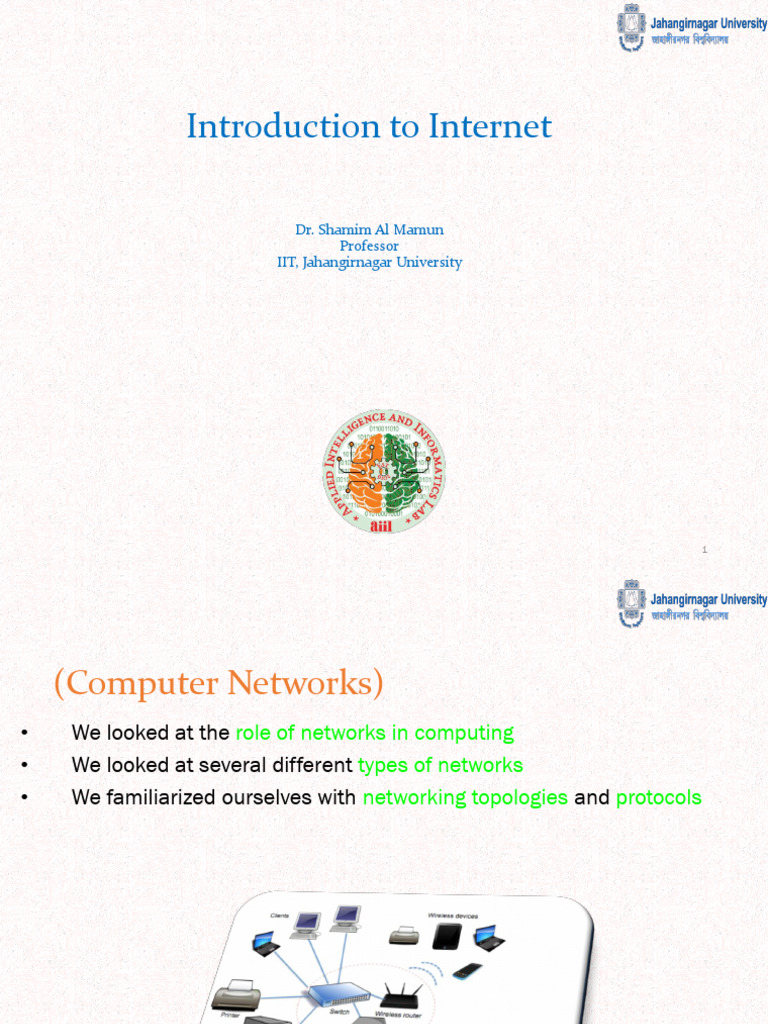 Lecture 1 (Intro To Internet) | PDF | Computer Network | Internet Lecture 1 (Intro To Internet) | PDF | Computer Network | Internet