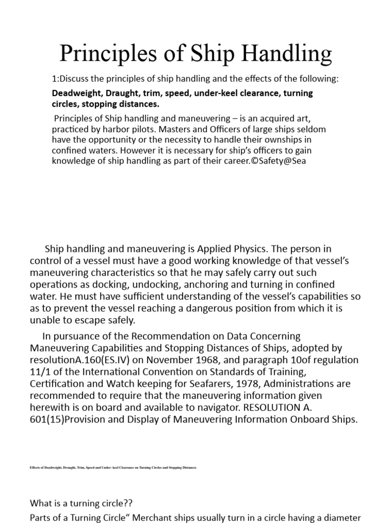 Seam 5 Topic 1 Principles of Ship Handling | Download Free PDF | Ships ...